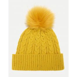 Bonnet jaune pompon - Bonnets & Gants | Christine Laure