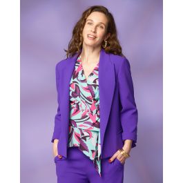 Veste blazer crêpe violet | Christine Laure