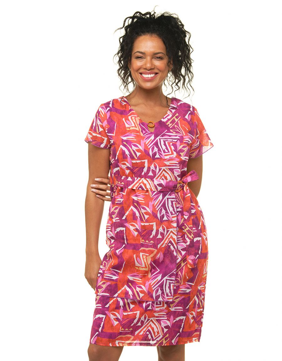 Robe chic violet coton | Christine Laure