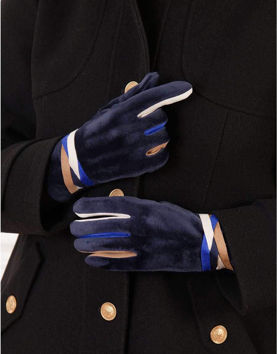 Gants doux bleu fantaisie | Christine Laure