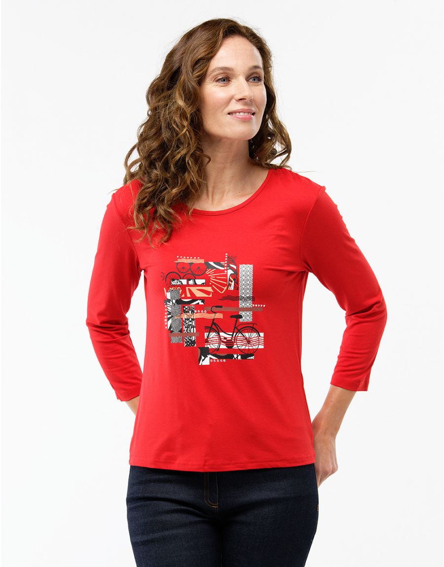 T-shirt motifs rouge - T-Shirts | Christine Laure