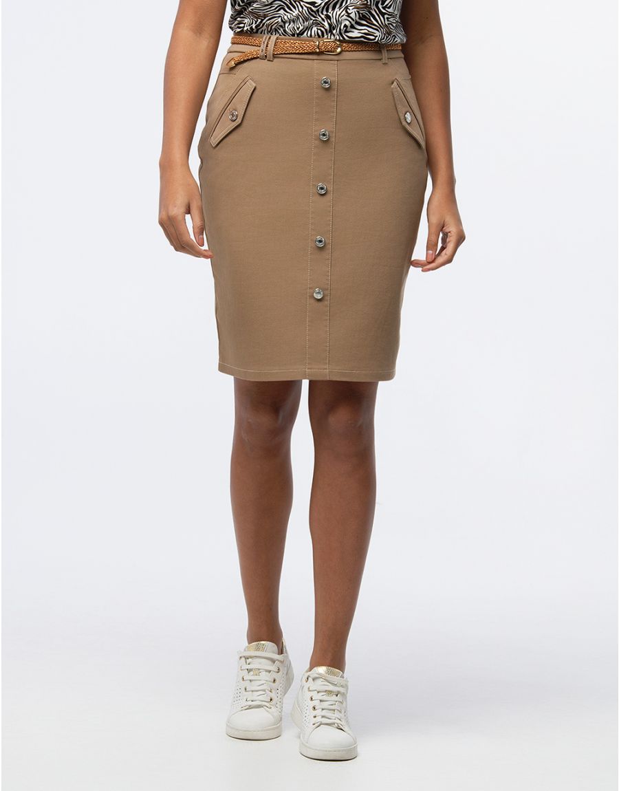 Jupe coton beige - Jupes | Christine Laure