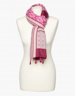 Foulard rose fuchsia impr - Foulards et Écharpes | Christine Laure